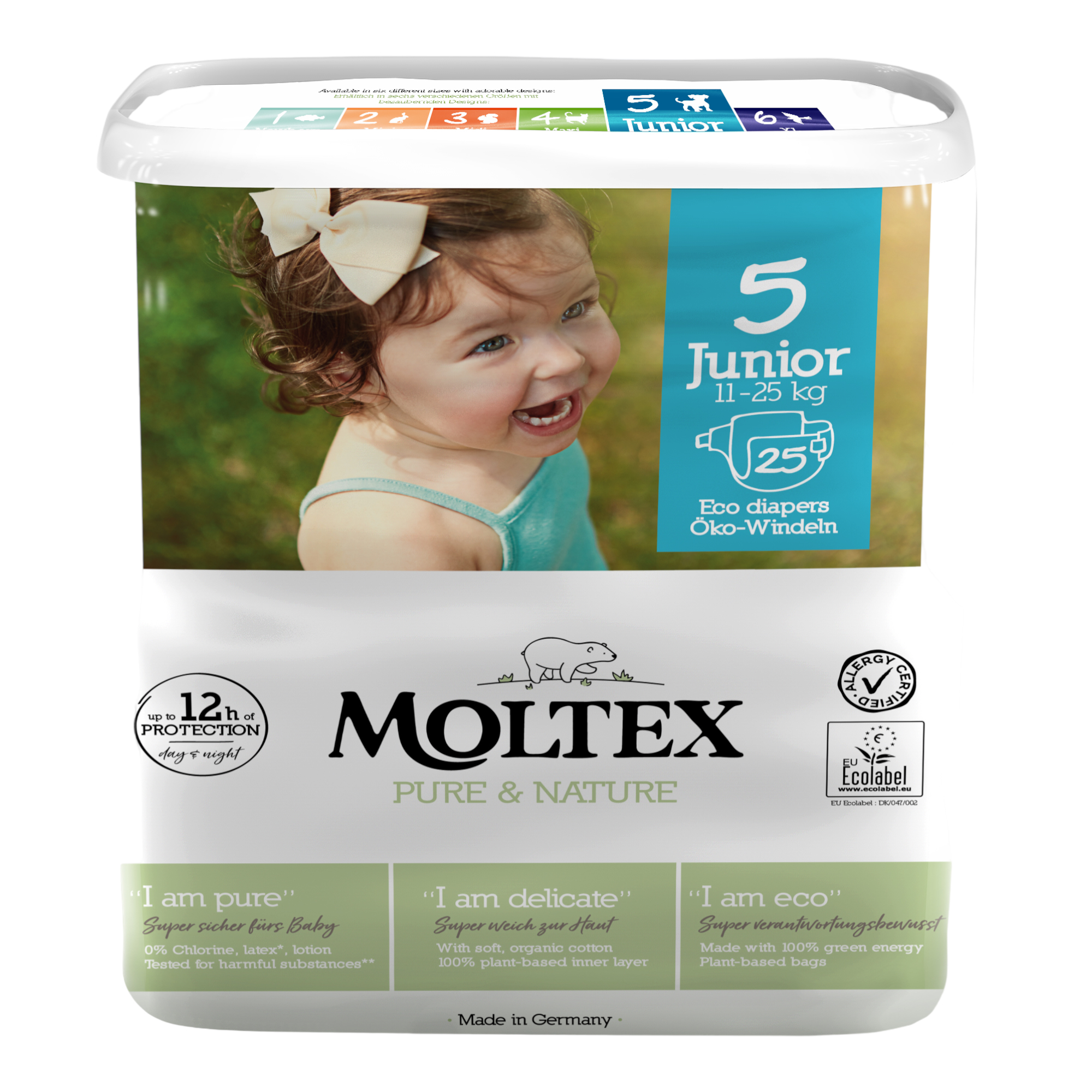 Bio 5 Junior Windeln 11-16kg 25Stück - 5er Vorteilspack von Moltex ...