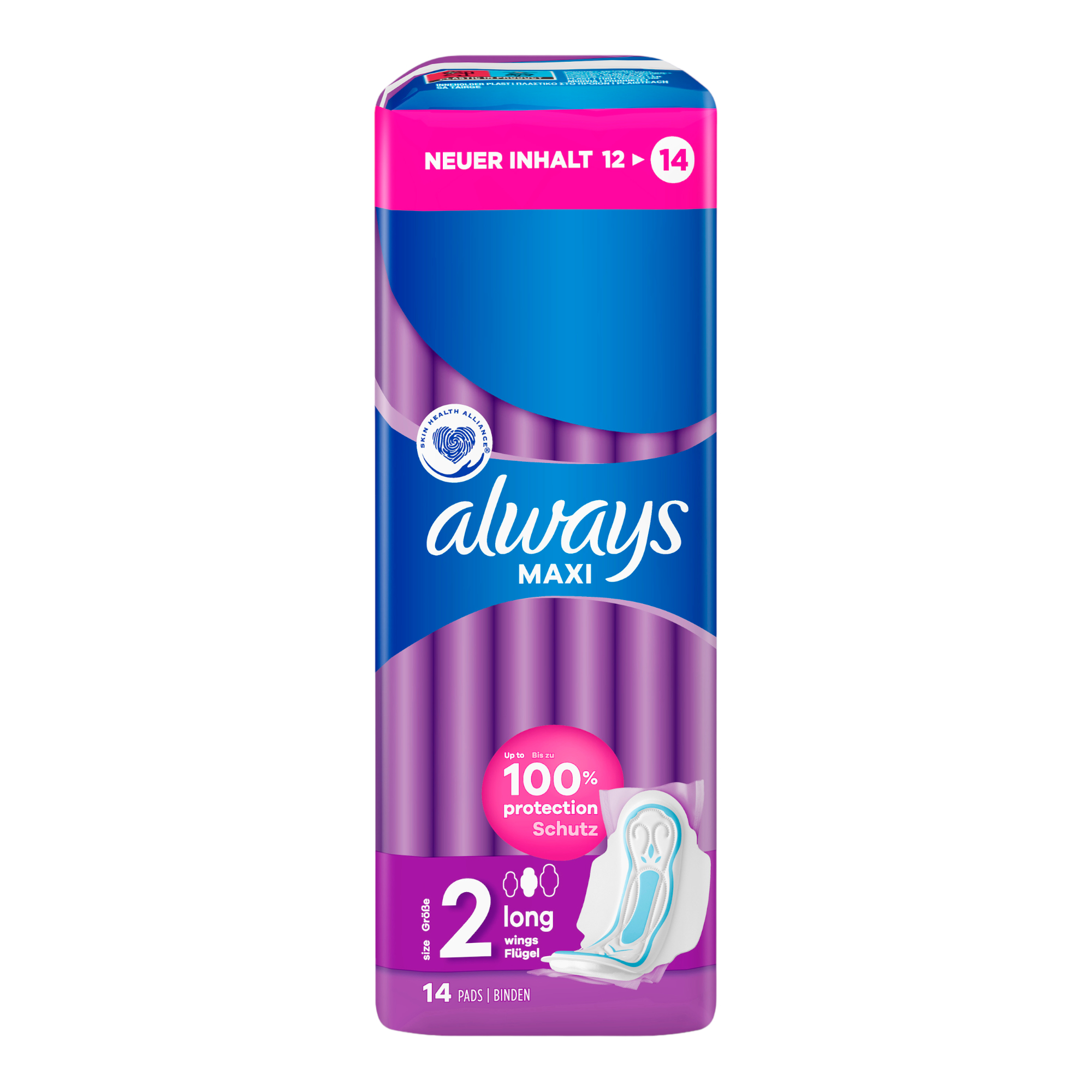 Binde Maxi Long mit Flügel 14Stück von Always online kaufen