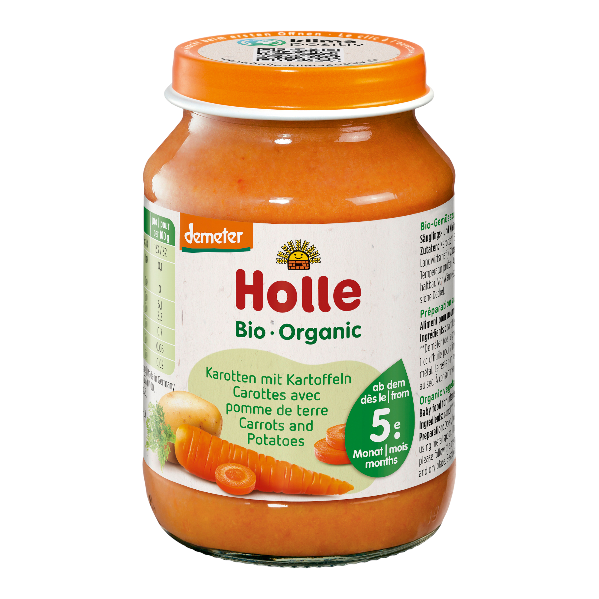 Bio Karotten mit Kartoffel >5M 190g - 6er Vorteilspack von Holle