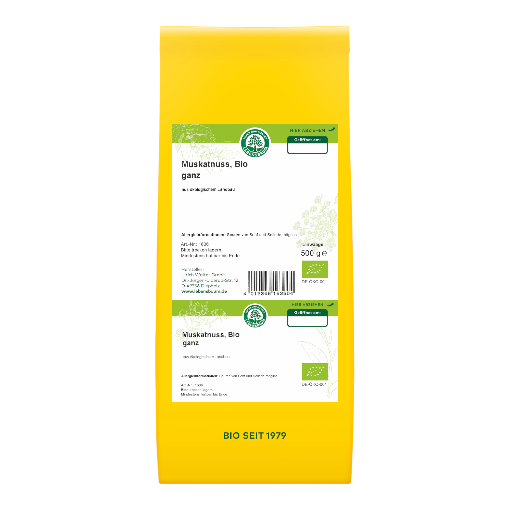 Bio Lebensbaum Muskatnuss ganz 500g - Einzelgewürz von Lebensbaum ...