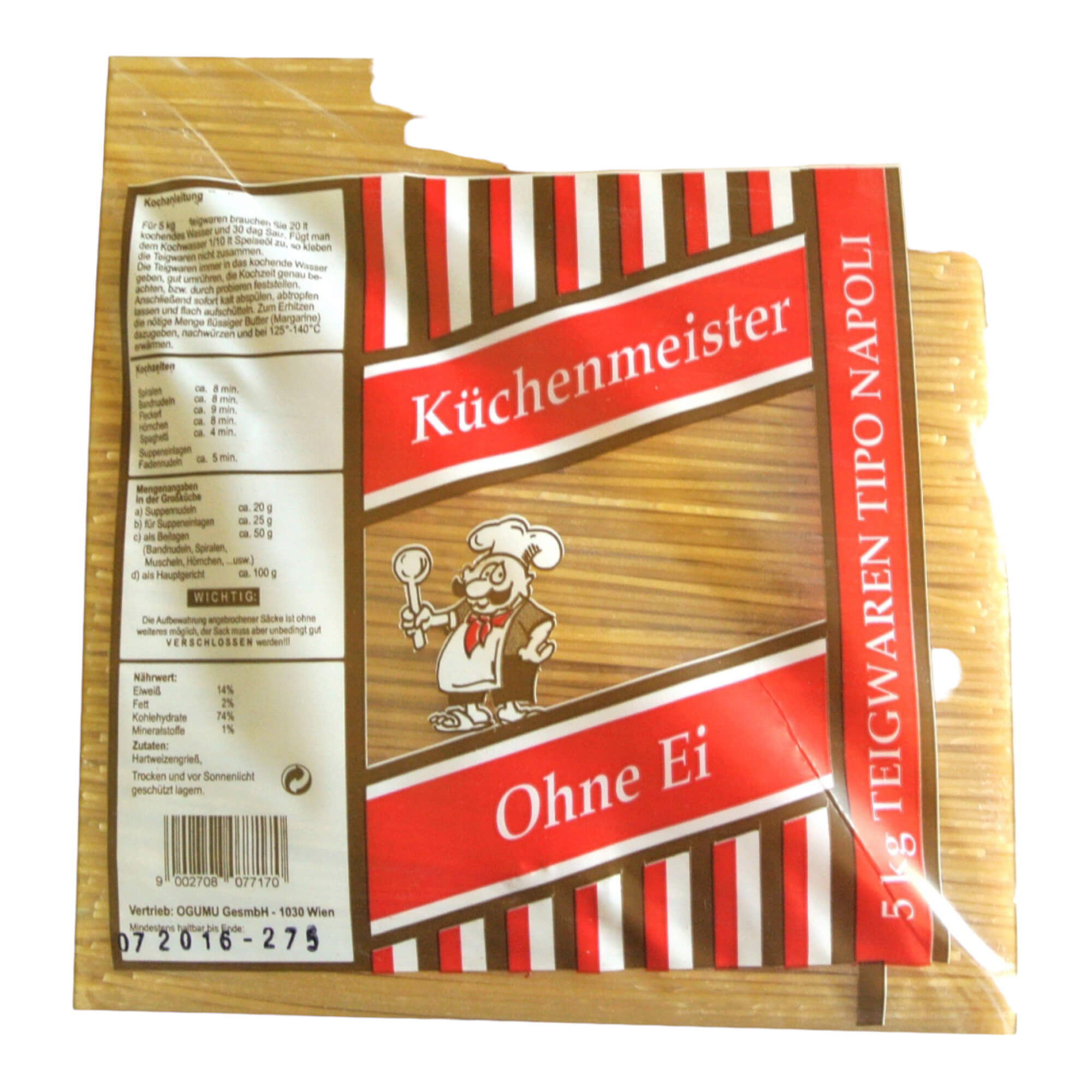 Wolf Nudeln Küchenmeister Spaghetti kurz 5000g von Wolf Nudeln online ...