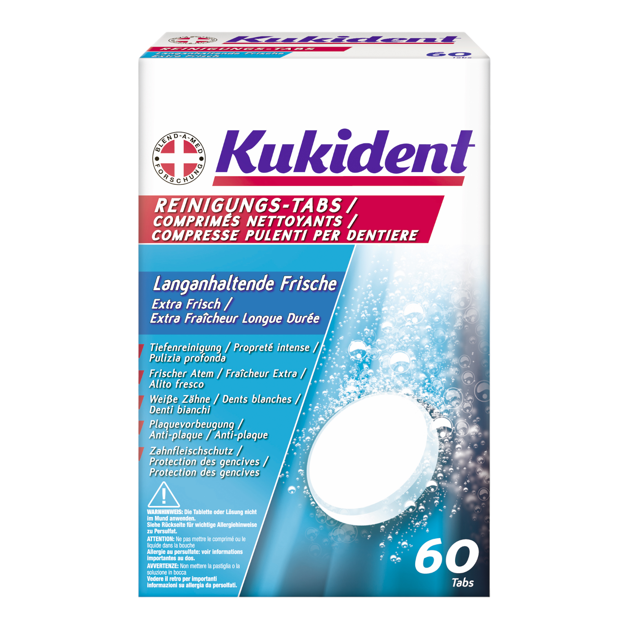 Reinigungs-Tabs Extra Frisch 60Stück von Kukident online kaufen